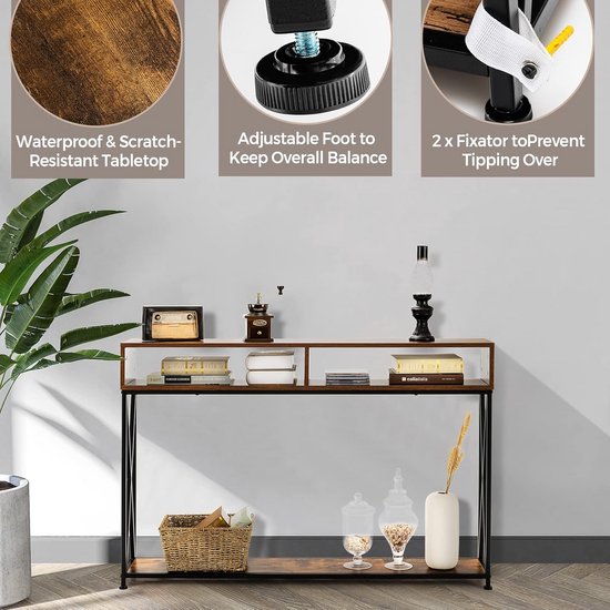 Smal Rechthoekig Dressoir voor Hal en Woonkamer - Vintage Console Tafel ...