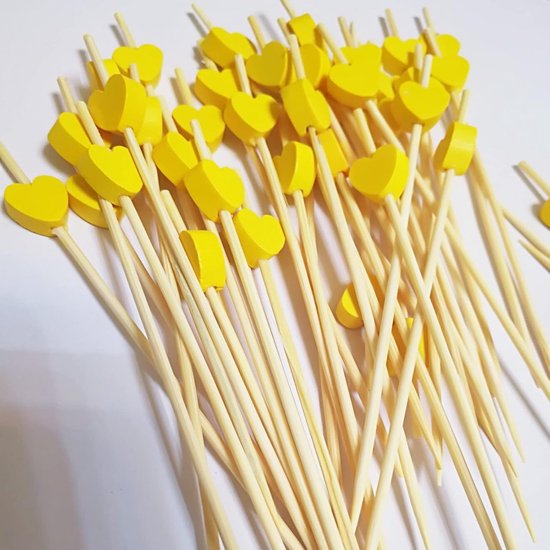 100x Cocktailprikkers Houten Harten - Feestdecoratie voor Aperitiefjes ...