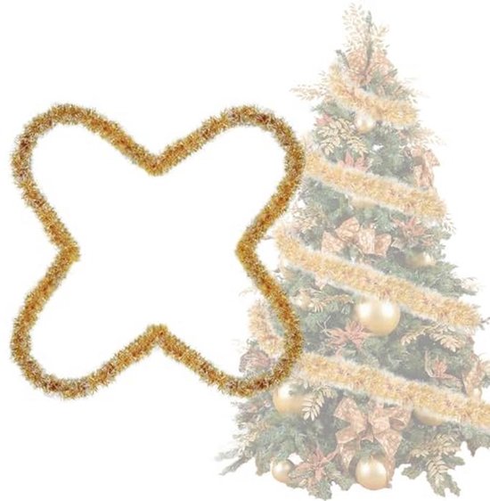 Kerstboomversiering met Glanzende Gouden en Witte Slingers - 4x3M | bol
