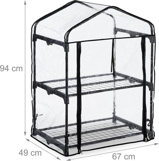 Candala - kweekkas balkon, 2 etages, HxBxD: 94 x 67 x 49 cm, foliekas ...