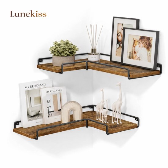 Lunekiss Zwevend Hoekplank 2 Stuks – Wandplank Opbergen/Decoratie ...