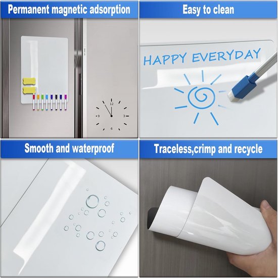2pcs Magnetic Whiteboard for Fridge Dry Erase Board for Refrigerator ...
