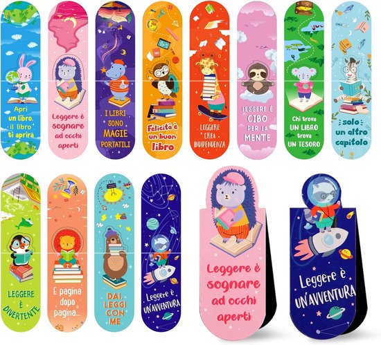Set van 12 Magnetische Bladwijzers met Schattige Dieren - Perfect voor ...