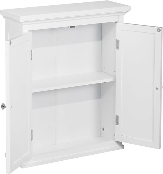 Badkamerkast - Wit Houten Muurkast met 2 Deuren - 50.8 x 17.8 x 31 cm | bol