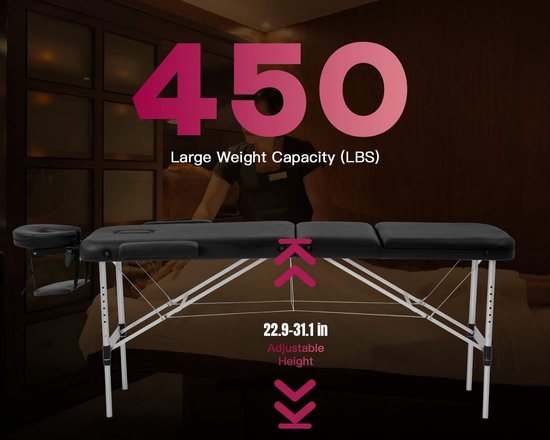 Inklapbare Massage Bank Aluminium Hoogte Verstelbaar Inclusief Draagtas ...