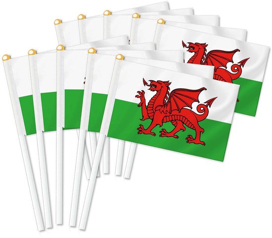 25pcs Welsh Handheld Vlaggen - Welsh Decor Hand Hold Vlag Versiering ...