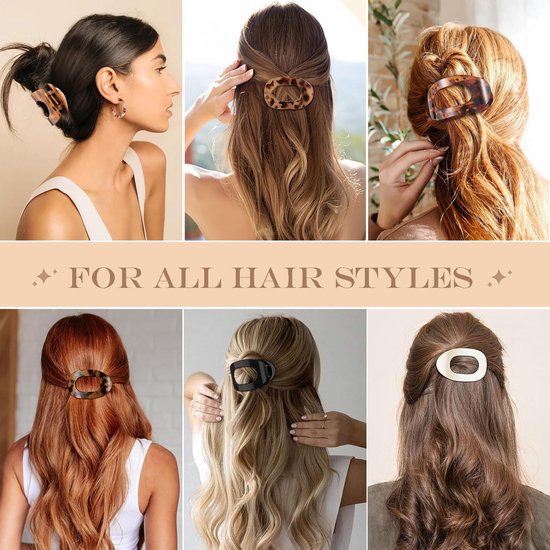 6 Stuks Platte Haarspelden voor Dames - Sterke Grip voor Dik en Dun ...