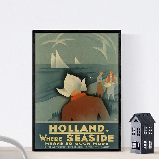 Vintage Poster Europa Boten Nederland A3 - Antieke Patent Illustratie | bol