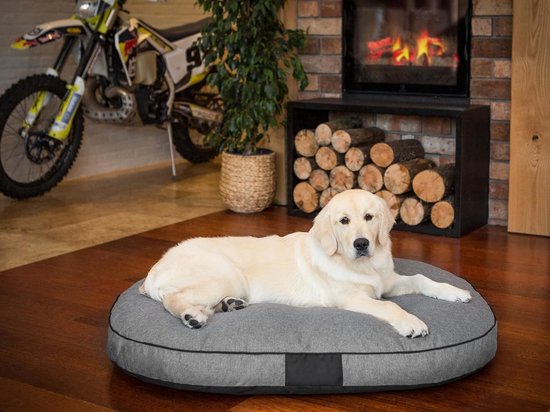 Ovaal Hondenbed XL Donkerbruin 108 x 85 cm Comfortabel en Wastbaar | bol