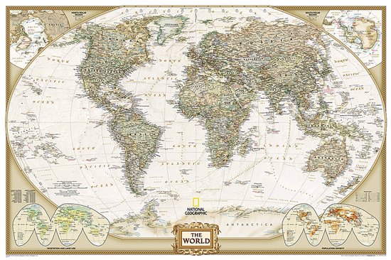 World Executive Poster Size Map, National Geographic Maps ...