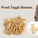 50x Houten Toggles voor Kleding en Ambachten - Natuurlijke Olijfvormige ...