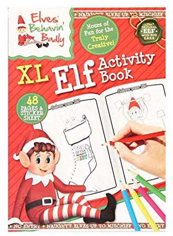 XL Elf Livre d'Activités avec Autocollants pour Noël - Grand Format ...