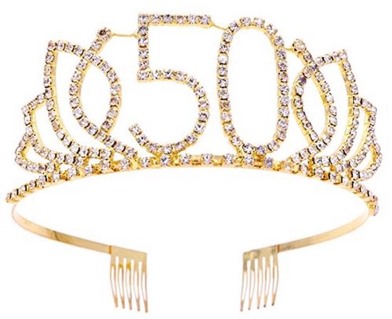 Gouden Kroon Tiara voor 50e Verjaardag – Elegante Diadeem met ...