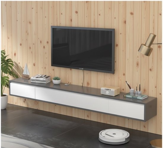 Schwebende TV-Meubel met 2 Lades en Kabelmanagement – Modern Wandmeubel ...