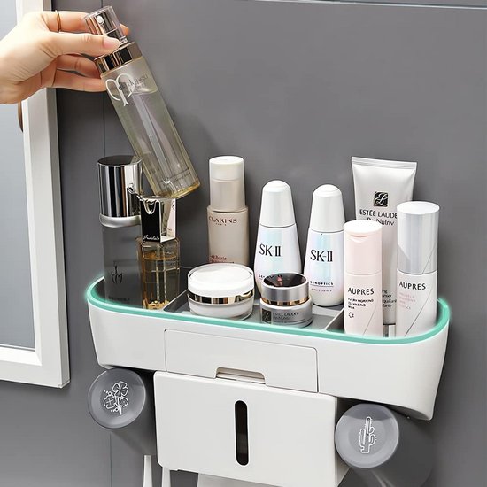 Wandmontage Tandenborstelhouder met Automatische Tandpasta-Dispenser en ...