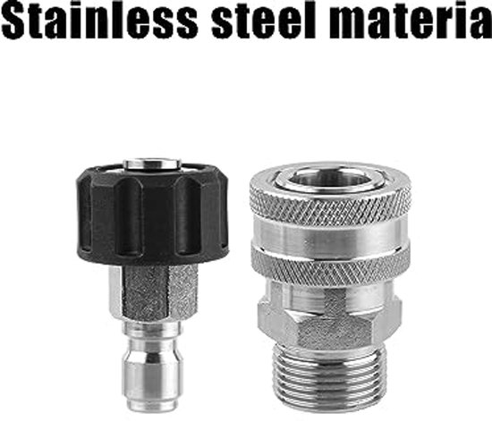 High Pressure Washer Adapter Set, Stainless Steel M22 14mm to 3/8 Inch ...