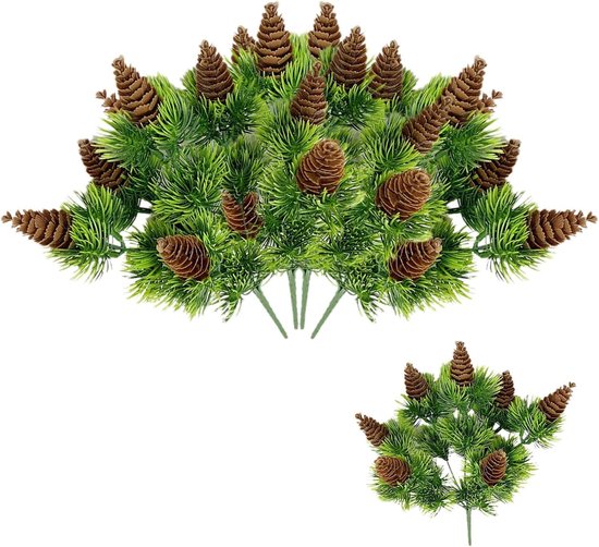 4pcs Kunstmatige Dennentakken - Dennenappels - Kersttakken met ...