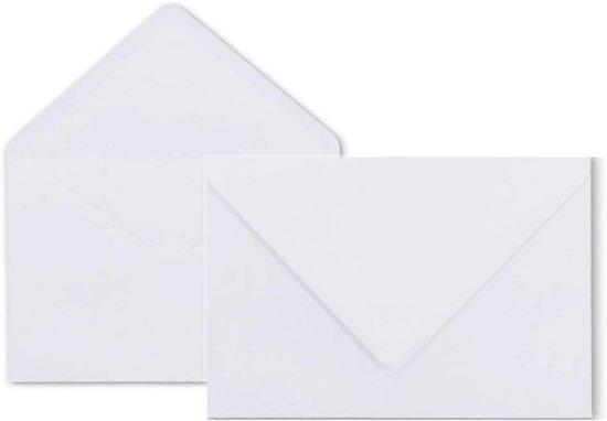 25x Witte DIN C6 Enveloppen (114x162mm) voor A6 Kaarten, Bruiloft en ...