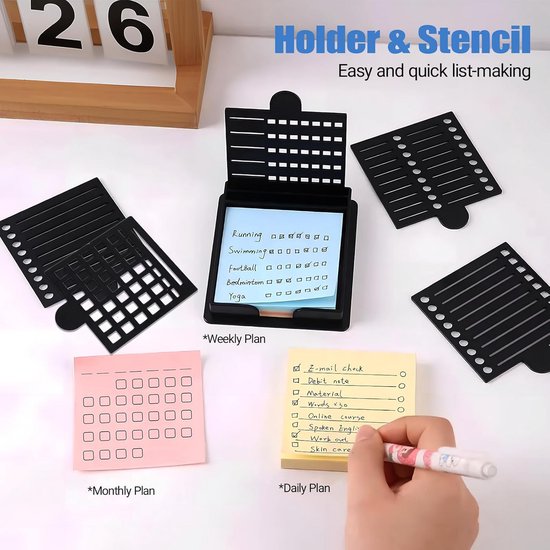 Organizer voor Sticky Notes met 5 Sjablonen - Bureau Accessoire voor To ...
