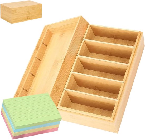 Houten Indexkaarten Box A7 met 400 Notities en Scheidingswanden ...