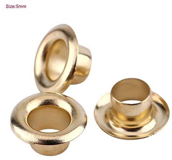 Set van 100 metalen oogjes met 5mm gat, ideaal voor leer ambacht en ...