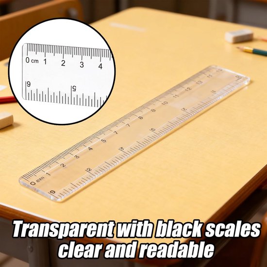 Set van 5 Doorzichtige Linialen 15 cm - School, Kantoor en Tekenen | bol