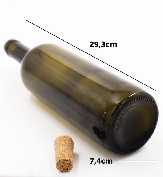 Glazen fles 750 ml - Set van 8 - Wijnfles, Waterfles, Oliefles - Lege ...