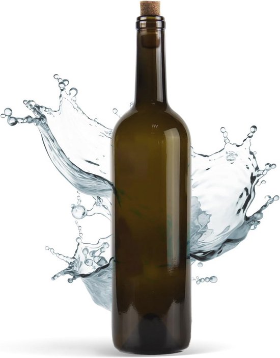 Glazen fles 750 ml - Set van 8 - Wijnfles, Waterfles, Oliefles - Lege ...