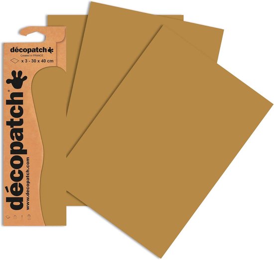 Papier voor Decoupage 3-pack - Goud Effenen, 395 x 298 mm | bol