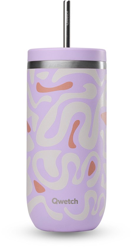 Qwetch - Cold Cup isotherm - Waves Lavendel- 600ml | bol