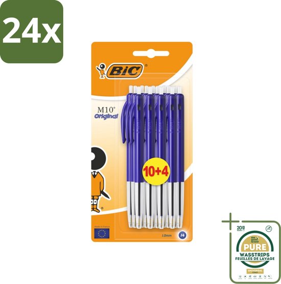 BIC - M10 Original - Balpennen met Kliksysteem - Blauw - 1 mm Punt - 14 ...