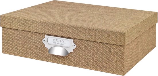 Storage box with handle and writable label - Special Line Hazelnut - 1 ...