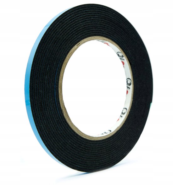 Ruban adhésif double face en mousse noire 1 mm - Colle puissant 6 mm x ...