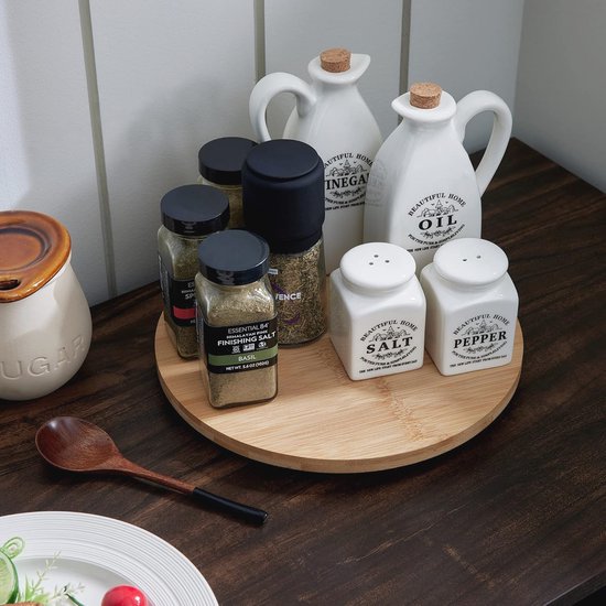 Bamboe Lazy Susan Draaiplateau 10 Inch - 360 Graden Rotatie Snack en ...