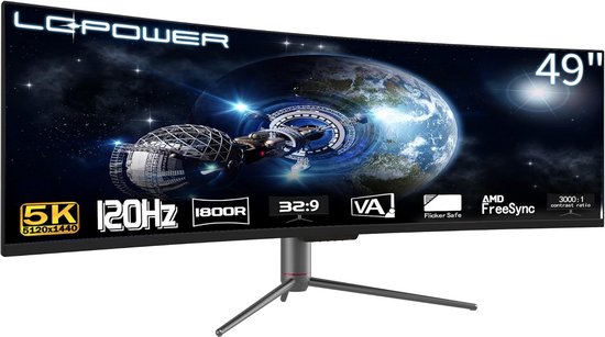 49 Inch Ultrawide PC Monitor met Double QHD en 120 Hz ...