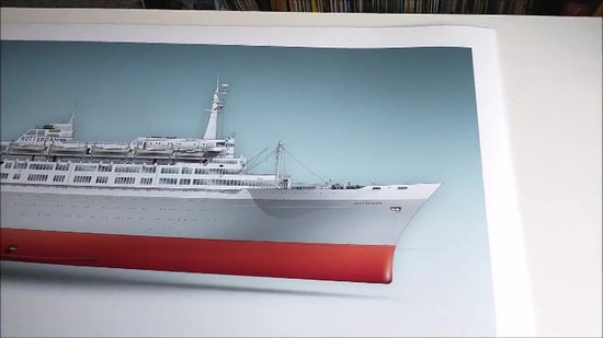 Illustration of SS Rotterdam 1959 | Museum quality Giclée print | 1m ...