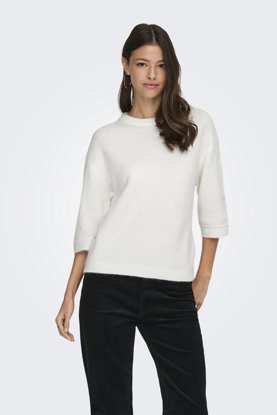 Jacqueline de Yong Trui Jdysonja S/s O-neck Pullover Knt 15361130 Cloud Dancer/melange... | bol