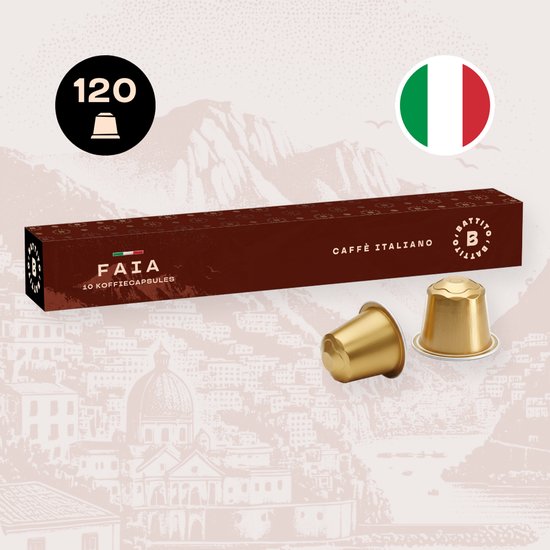 Battito 'Faia' Italiaanse koffiecups - Sterke espresso - Intensiteit 8/ ...