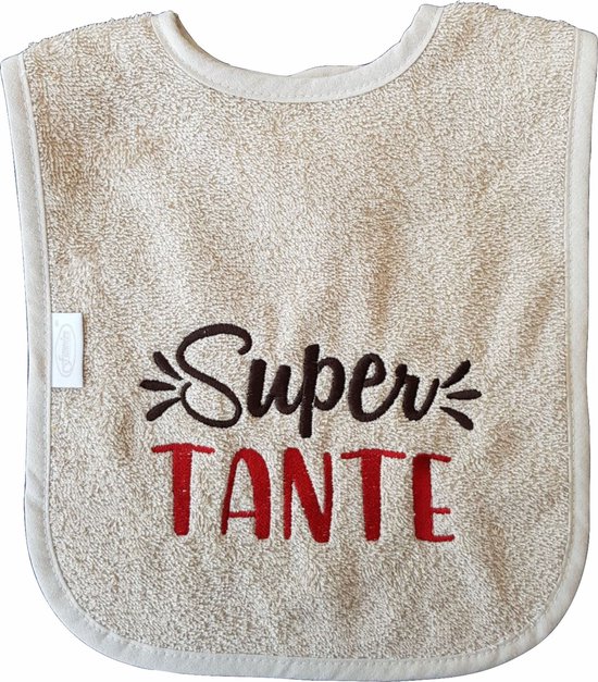 Crème slab met "Super Tante" - kraamcadeautje, cadeautje, babyshower ...