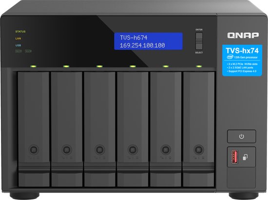 QNAP TVS-H674 NAS Tower Intel® Core™ i5 i5-12400 32 GB DDR4 0 TB QuTS ...
