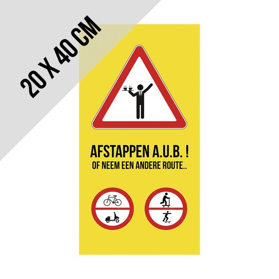 Pictogram/ bord | "Afstappen a.u.b.!" | 20 x 40 cm | Ober | Opgelet ...