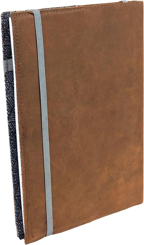 Leather Notebook Cover - A5 Size - Triangle Design - Recycled Blank ...