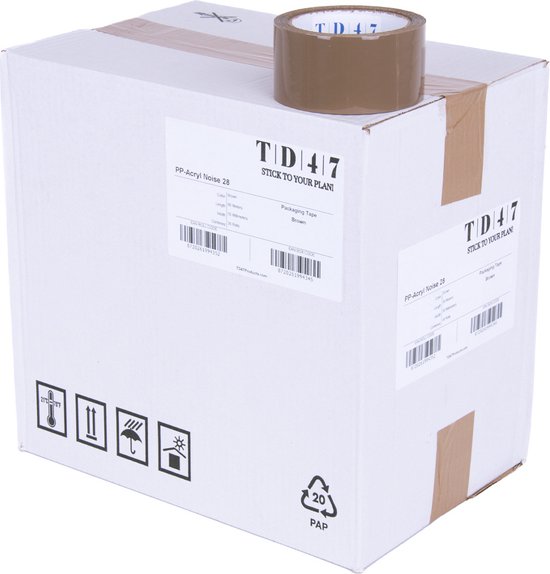 TD47 Verpakkingstape Noise 50mm x 66m Bruin ( Doos 36 rollen) | bol