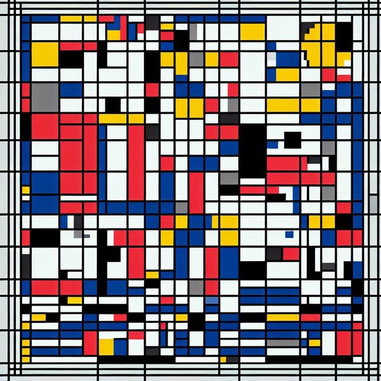Pixel art mondriaan schilderij | Geometrische kleurenspel: Mondriaan ...