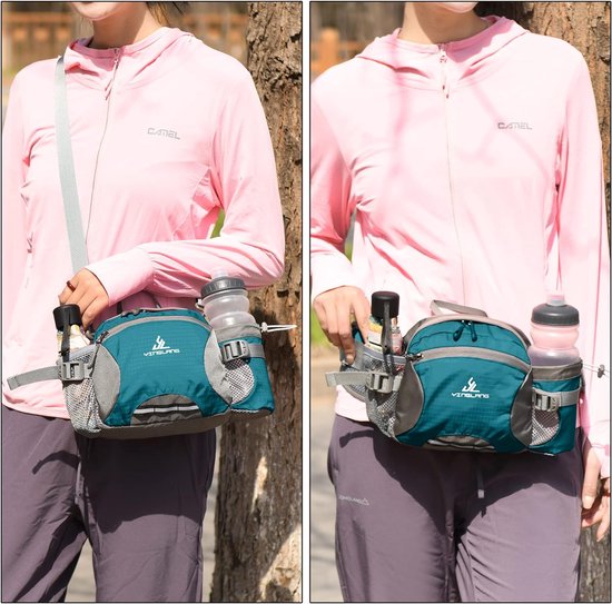 Waterbestendige heuptas met waterfles houder en meerdere zakken, grote ...