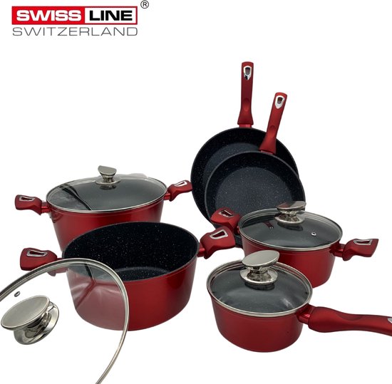 Swiss Line Switzerland - 10-delige Pannenset - ROOD | bol