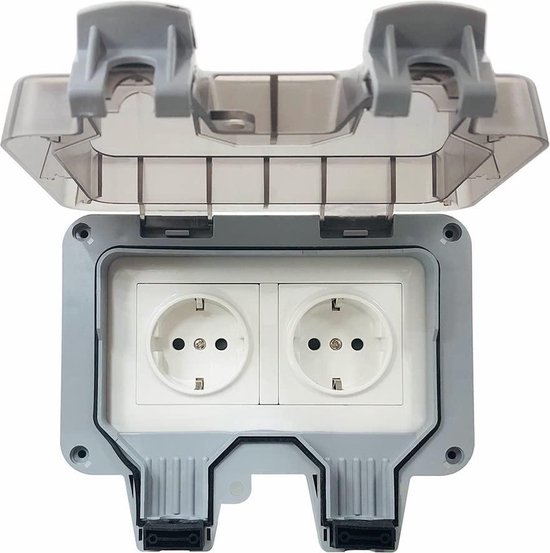 Buitenstopcontact 2-weg waterdicht wandstopcontact - dubbel ...