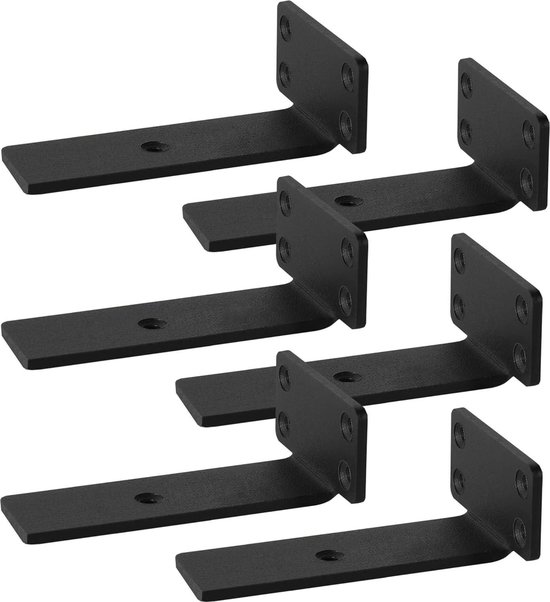 Zware industriële plankbeugels 6 stuks - zwart metalen L-beugels voor ...