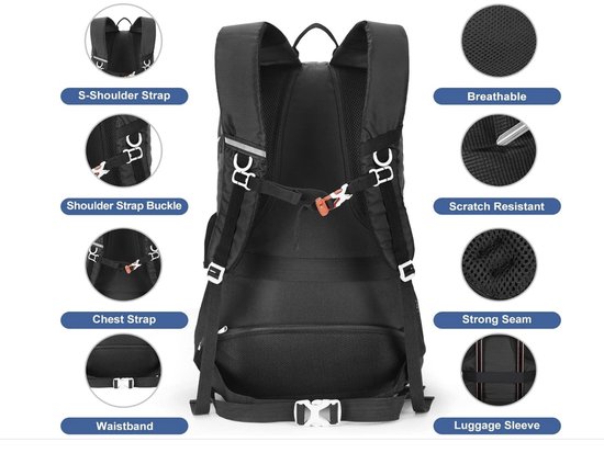 HOMIEE 45L Wandelrugzak voor Outdoor Activiteiten - Lichtgewicht en Ademend met... | bol