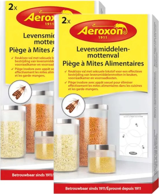 Aeroxon Meelmotten levensmiddelenmottenval 2x2 stuks | bol
